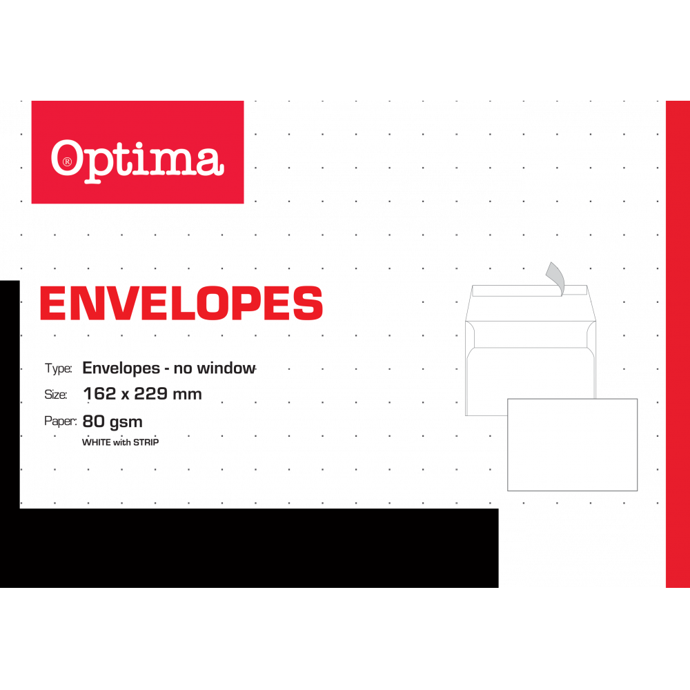 OPTIMA KOVERTA 162*229 C5 STRIP 80gr - Point Corp